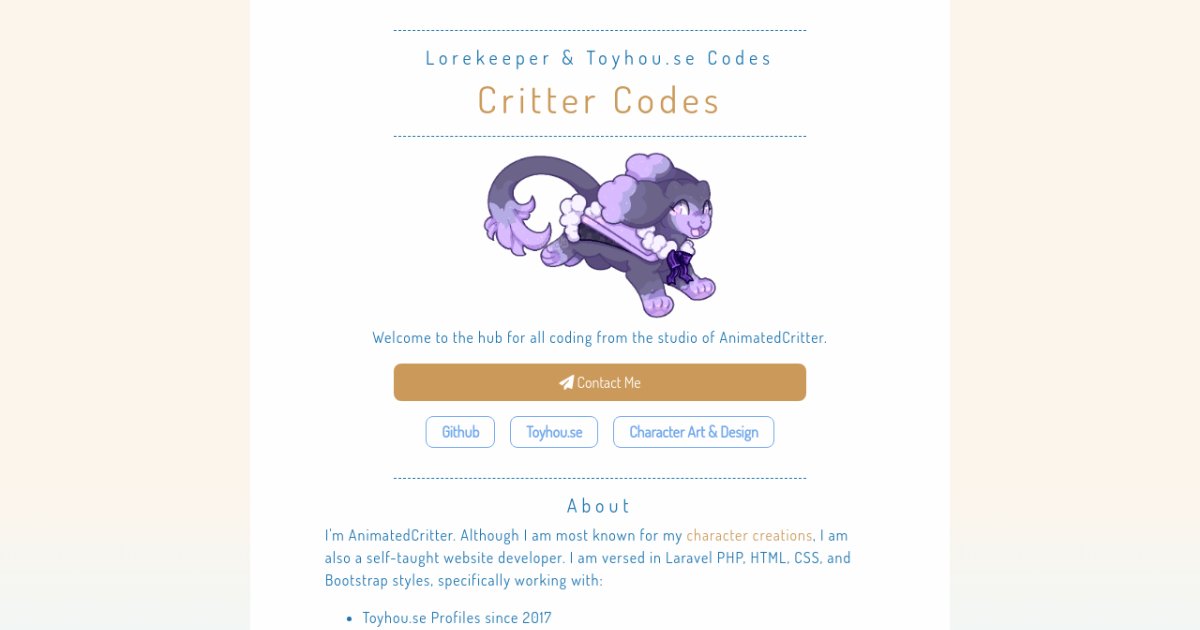 Critter Codes - Website Coder