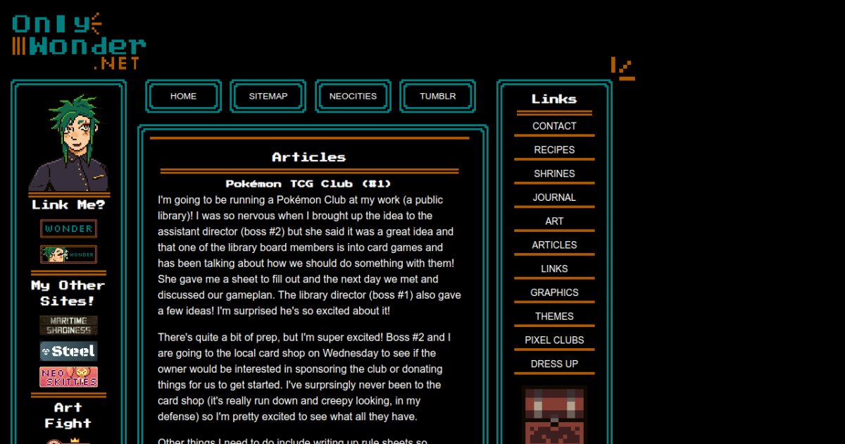 Only Wonder :: ARTICLES - POKÉMON TCG CLUB