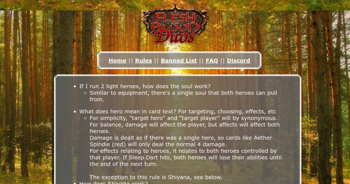 Flesh and Blood: Duos