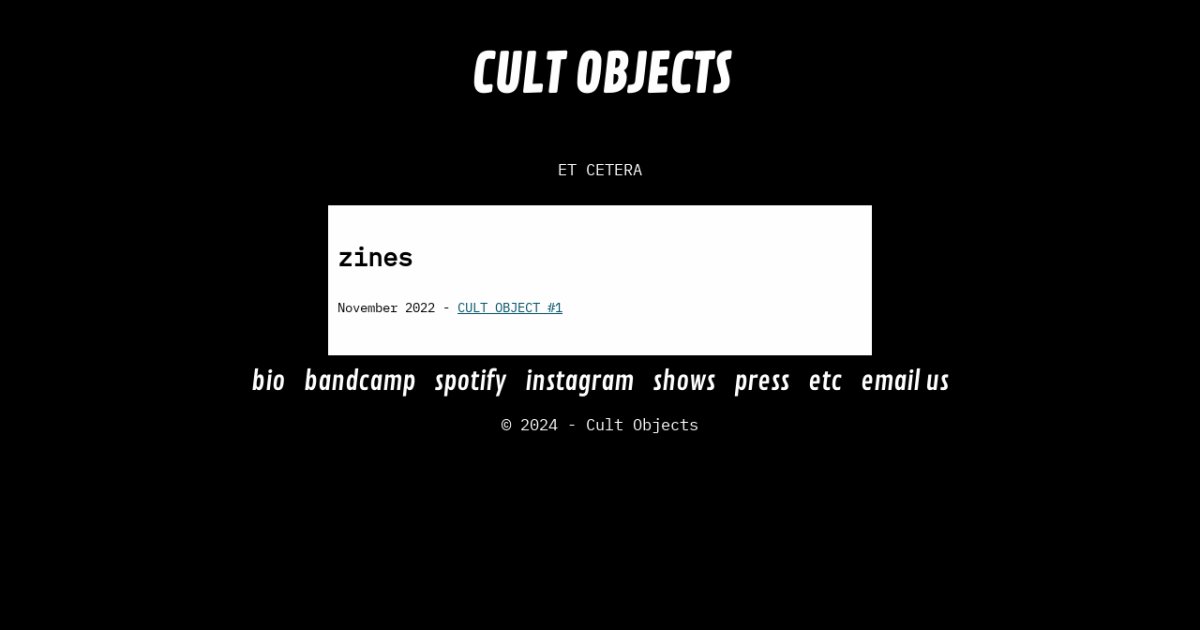 cult objects etc
