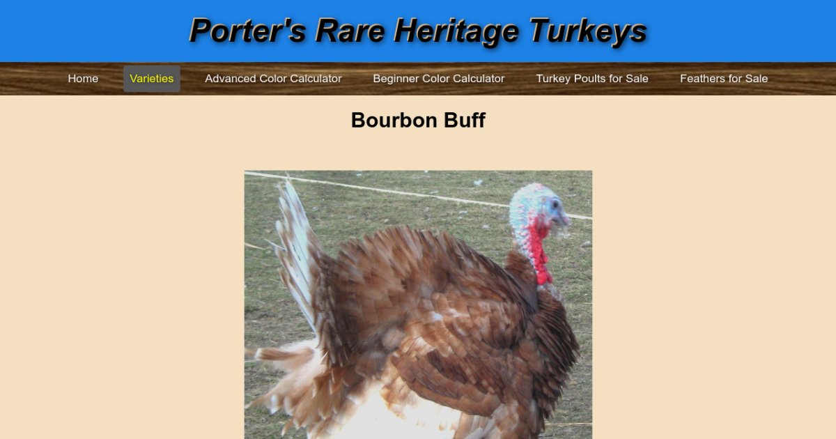 Bourbon Buff - Porter's Rare Heritage Turkeys
