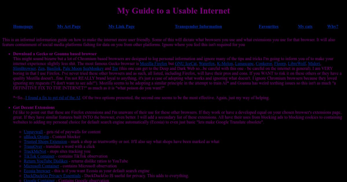 My Guide to a Usable Internet