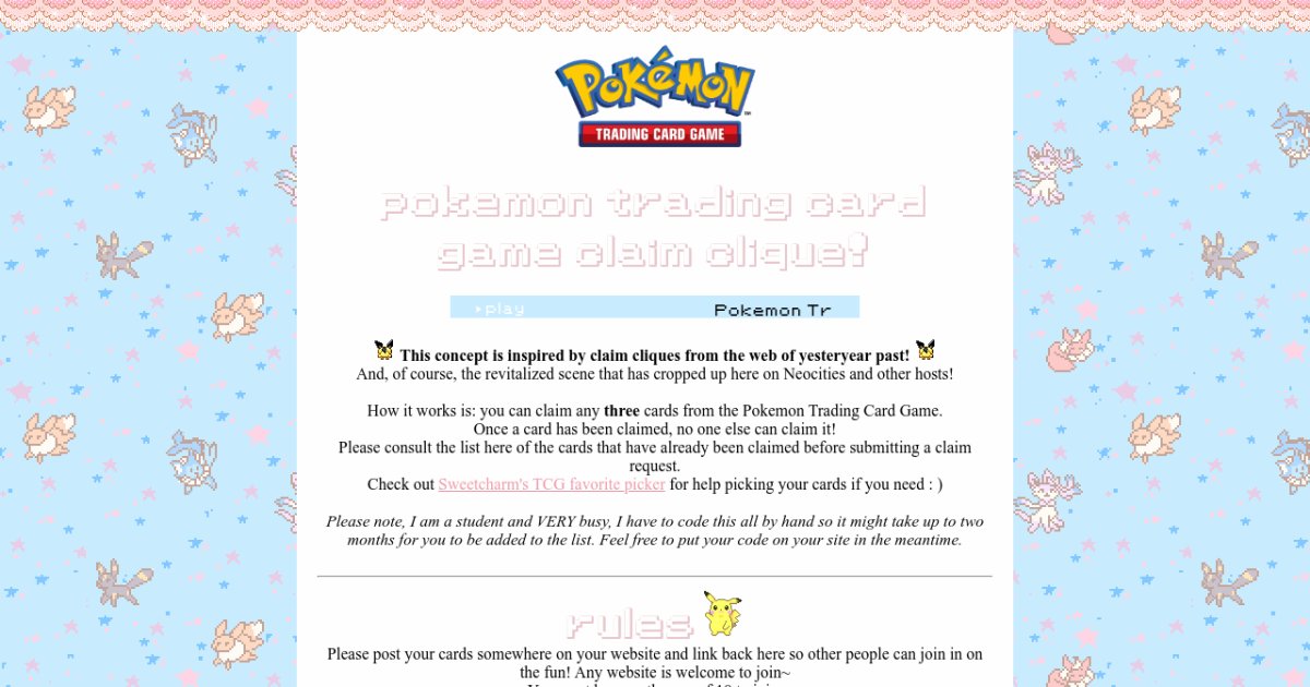 Pokemon Trading Card Game Claim Clique!