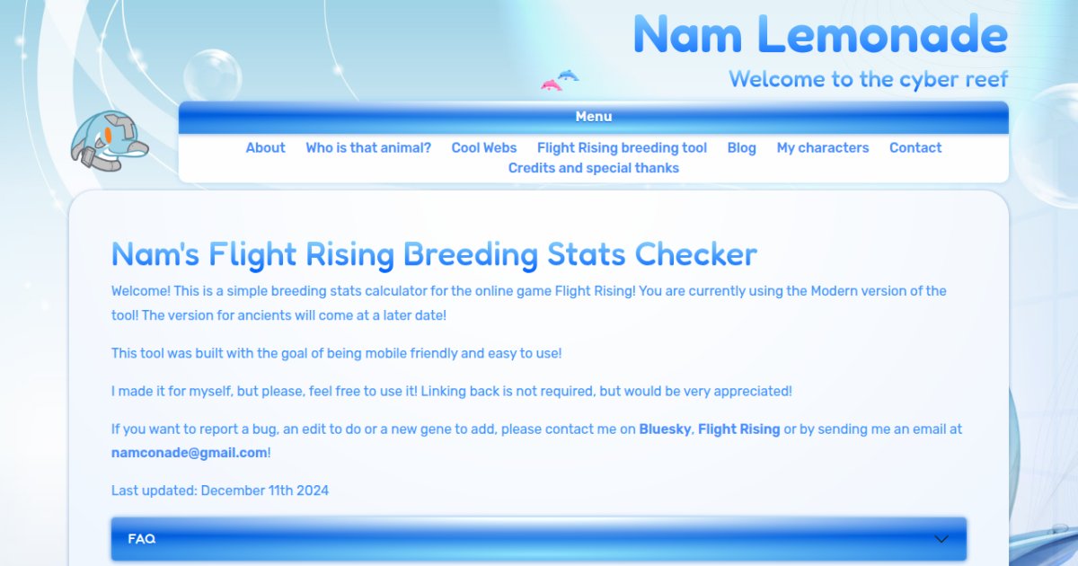 Flight Rising Breeding Tool (Modern Breeds) | Nam Lemonade's Website