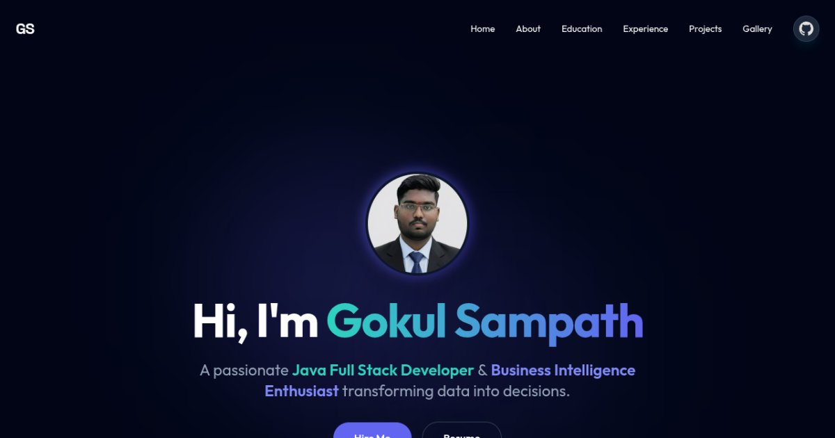 Mr. GOKUL SAMPATH - Portfolio
