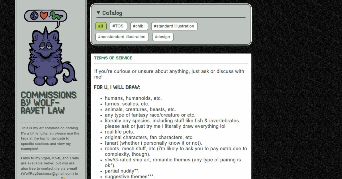 Commissions by Wolf-Rayet Law