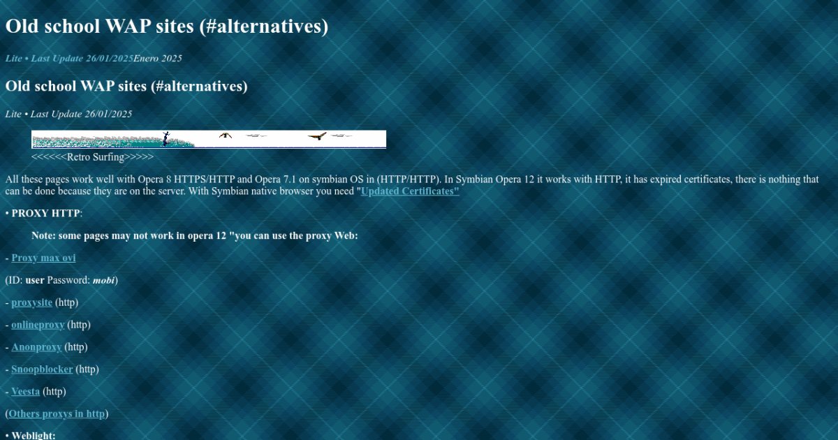Old web list