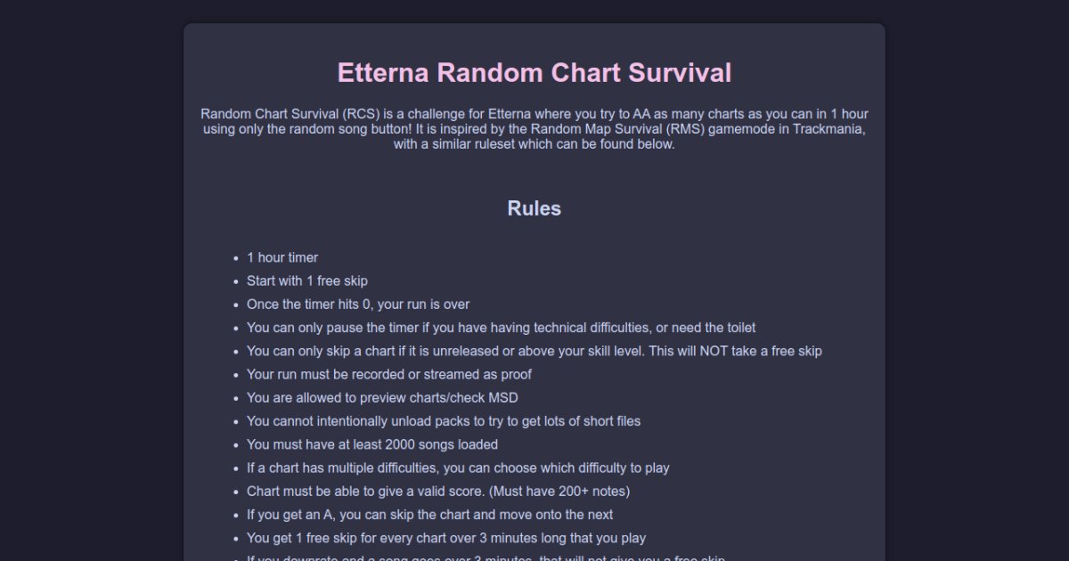 Etterna Random Chart Survival