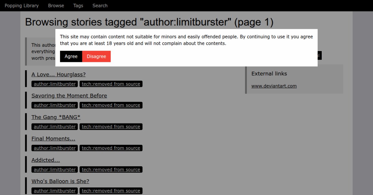 Popping Library :: Browsing stories tagged "author:limitburster" (page 1)