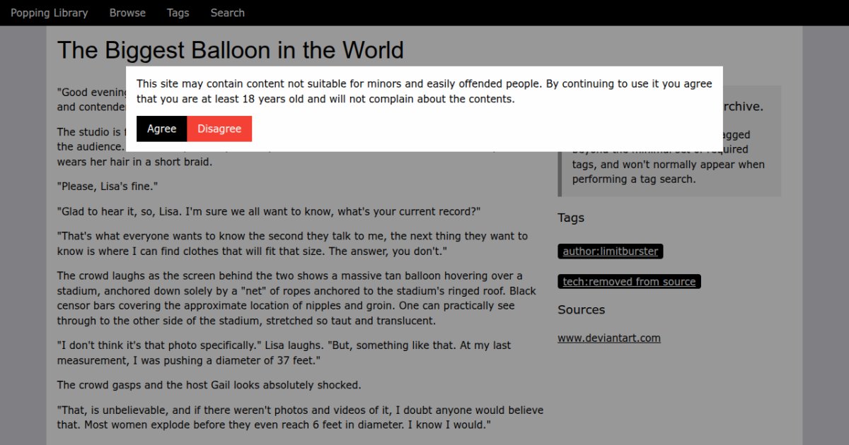 Popping Library :: The Biggest Balloon in the World