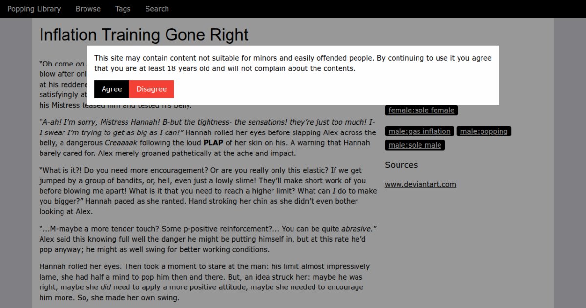 Popping Library :: Inflation Training Gone Right