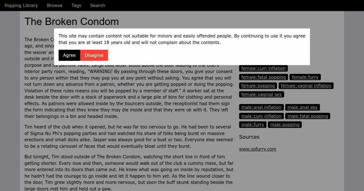 Popping Library :: The Broken Condom