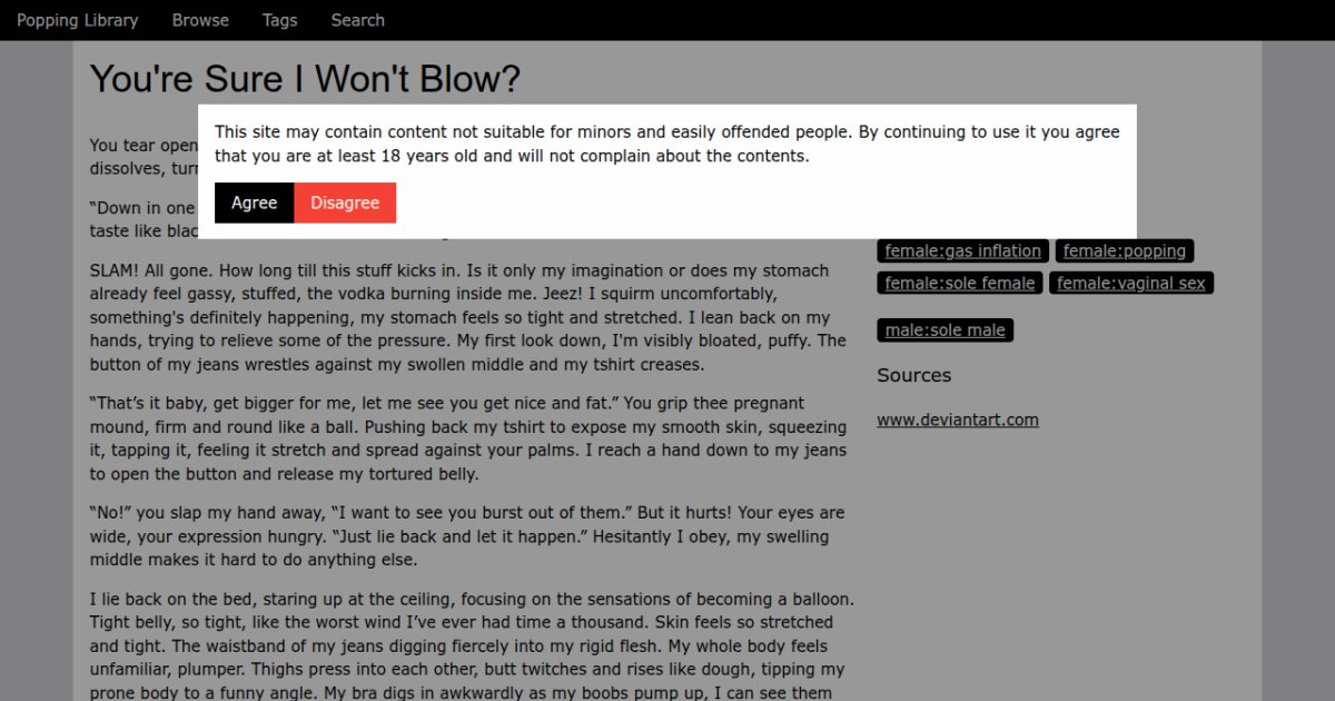 Popping Library :: You're Sure I Won't Blow?