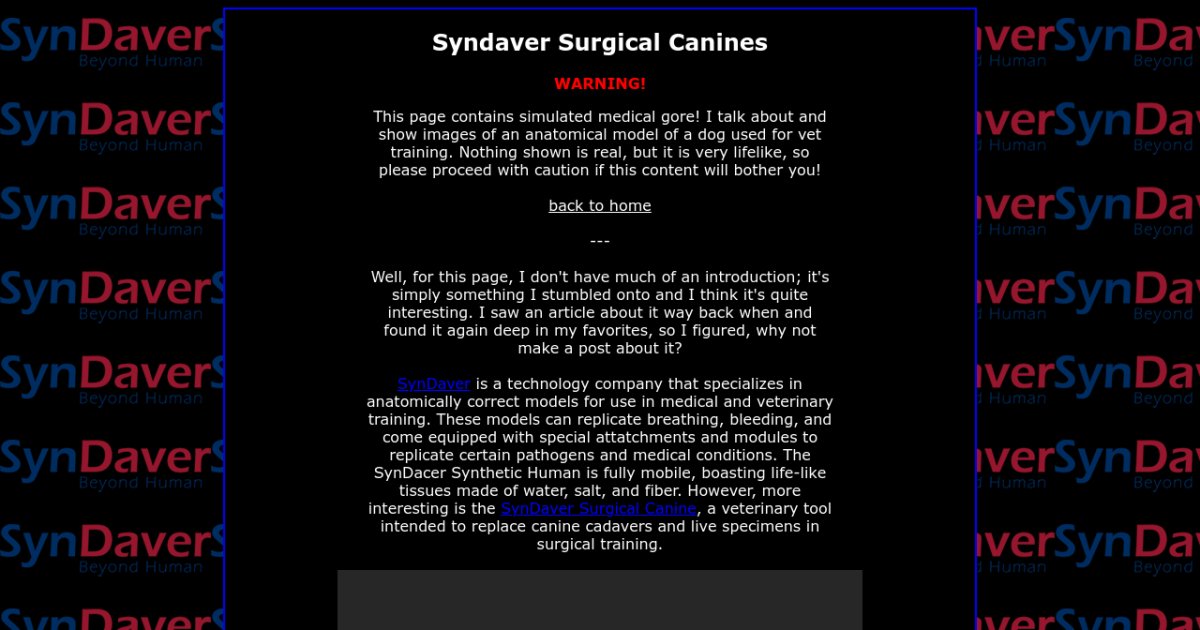 Syndaver Surgical Canines