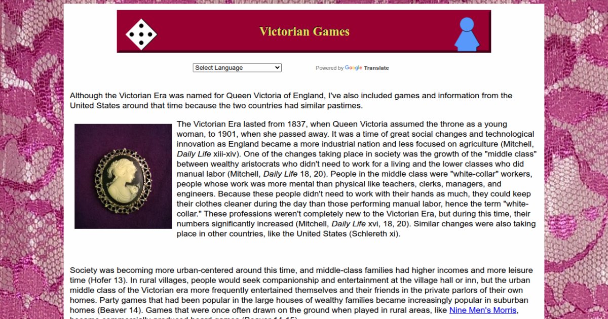 Victorian Games