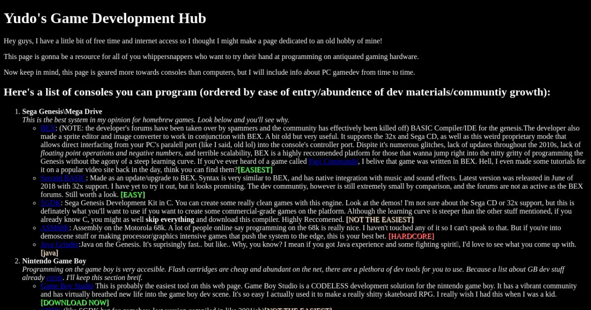 Retro Game Development Hub