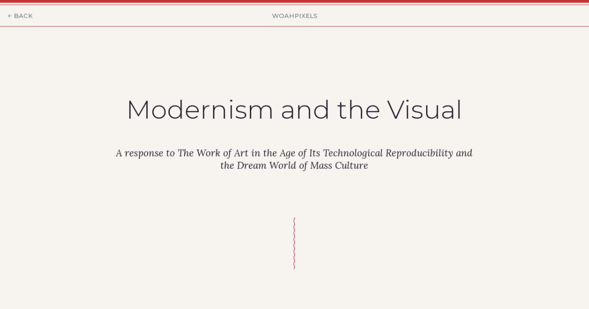 Modernism and the Visual