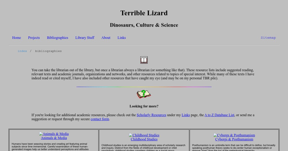 Terrible Lizard: Bibliographies