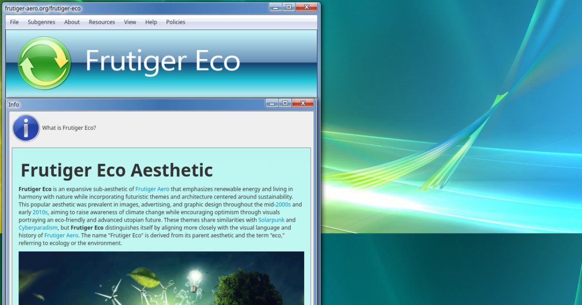 Frutiger Eco Aesthetic - frutiger-aero.org