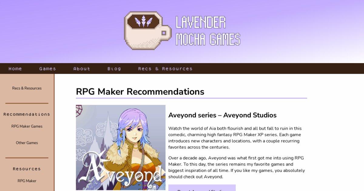 Lavender Mocha Games - RPG Maker Recommendations