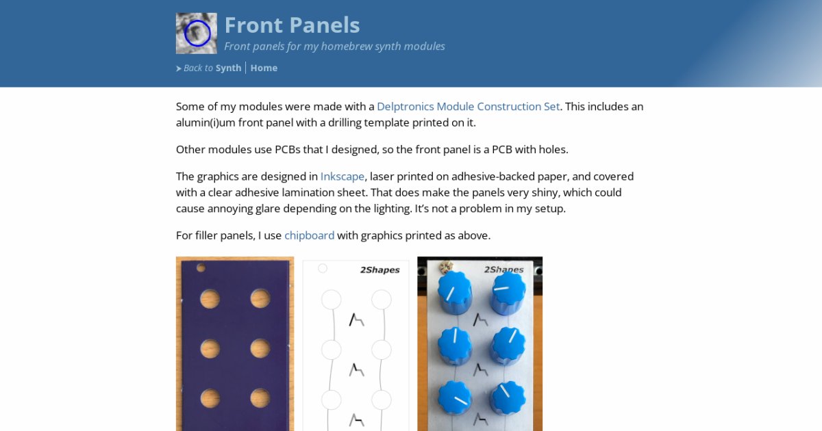 Front Panels - Len’s Stuff