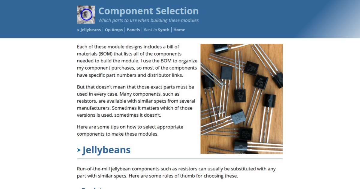 Component Selection - Len’s Stuff