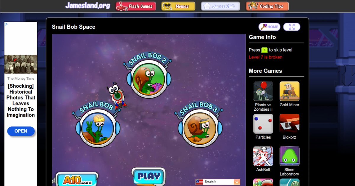 Snail Bob Space - Play Online-Ruffle-Unblocked