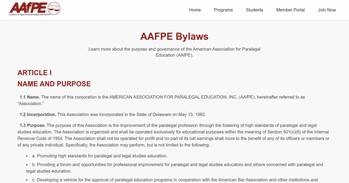 AAFPE - Bylaws