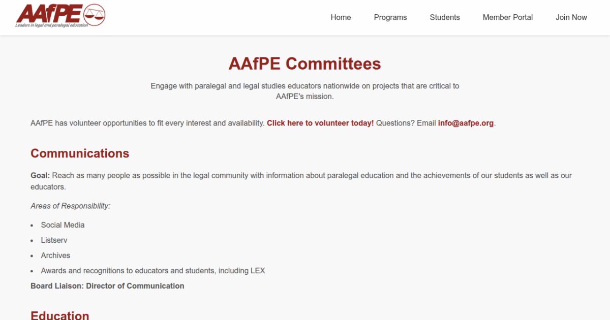 AAFPE - Committees