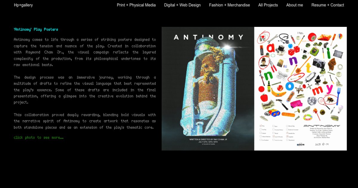 Antinomy Posters - HP+gallery