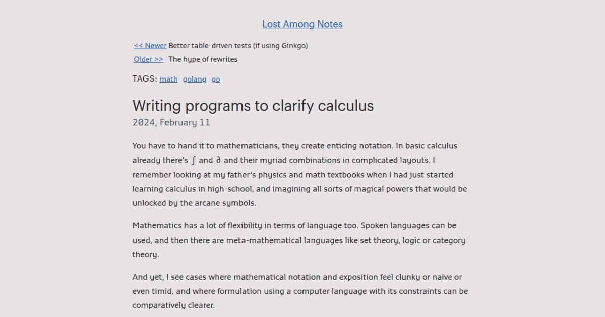 Writing programs to clarify calculus - Lost Among Notes