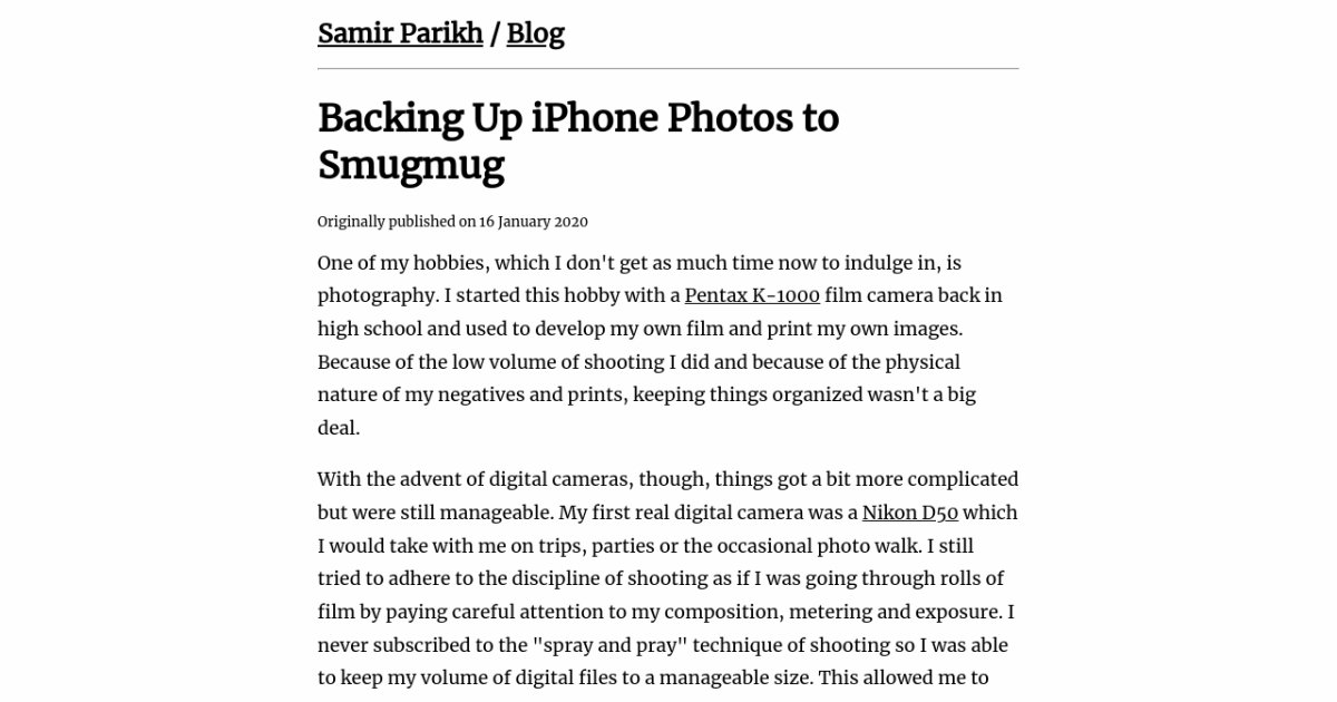 Backing Up iPhone Photos to Smugmug