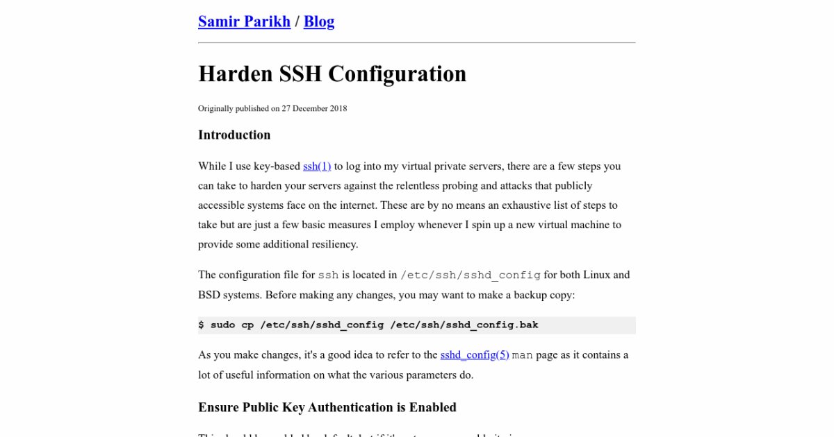 Harden Ssh Configuration