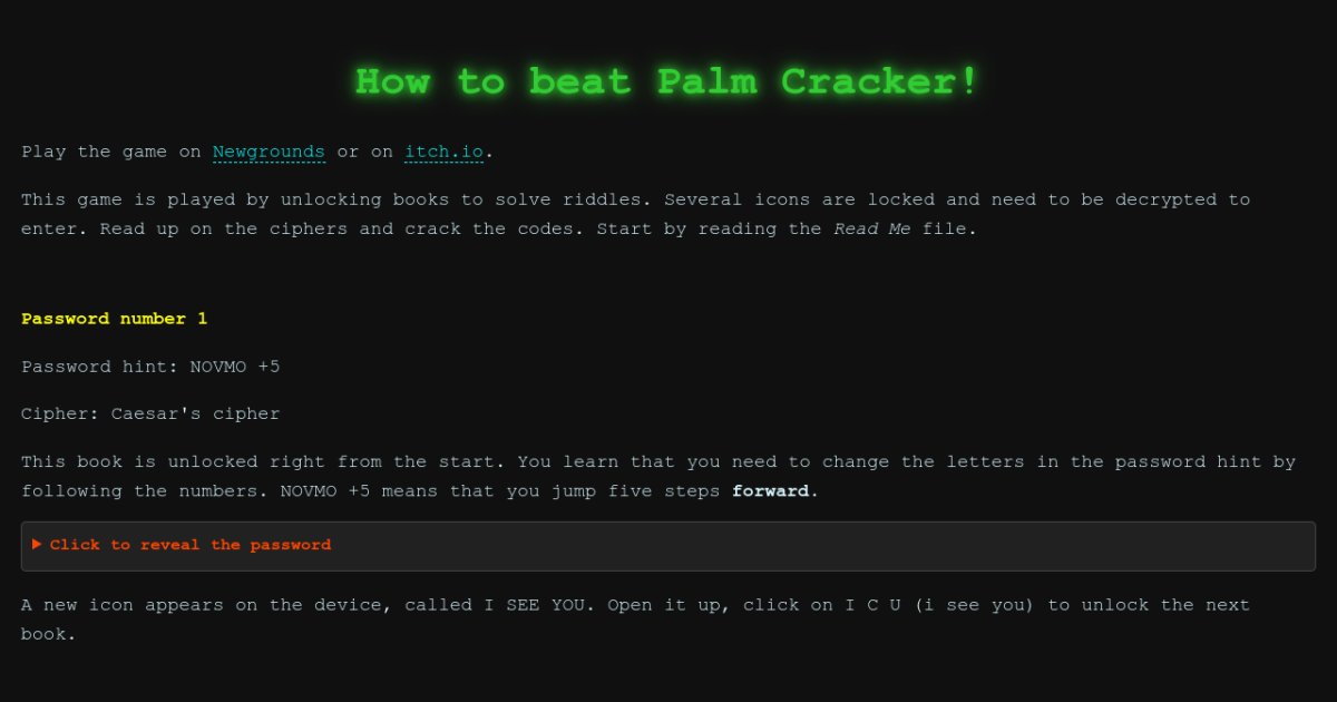 HOW TO WIN IN PALM CRACKER