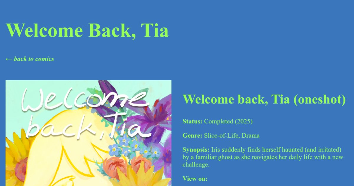 Welcome back, Tia