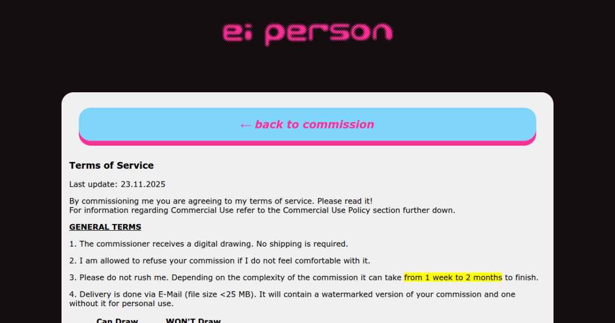ei person-Terms of service