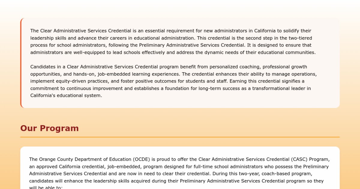 Clear Administrative Services Credential