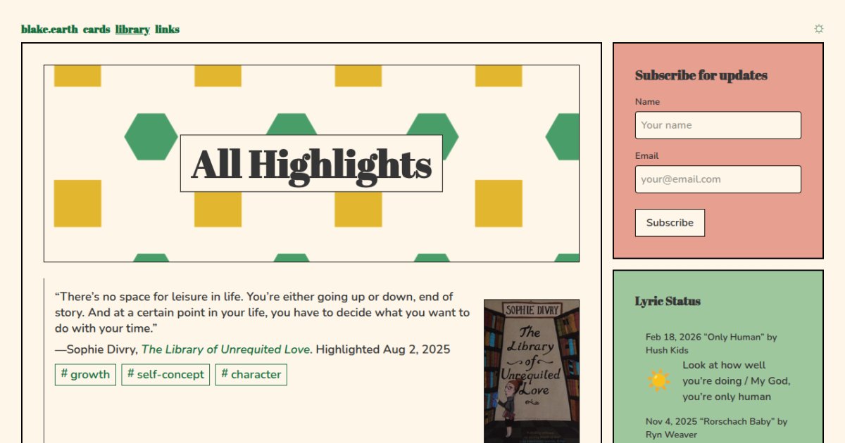 All Highlights | blake.earth