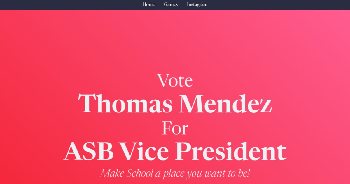 Thomas for ASB Vice Prez
