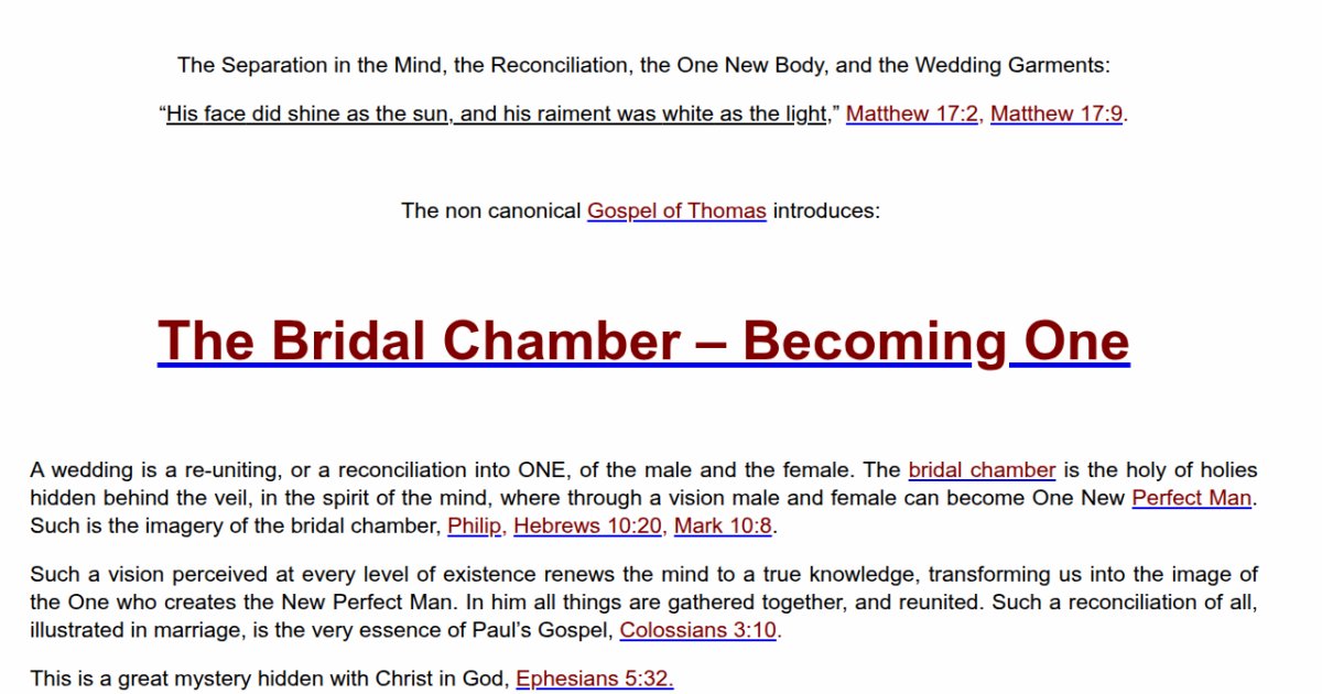 The Bridal Chamber - Becoming One