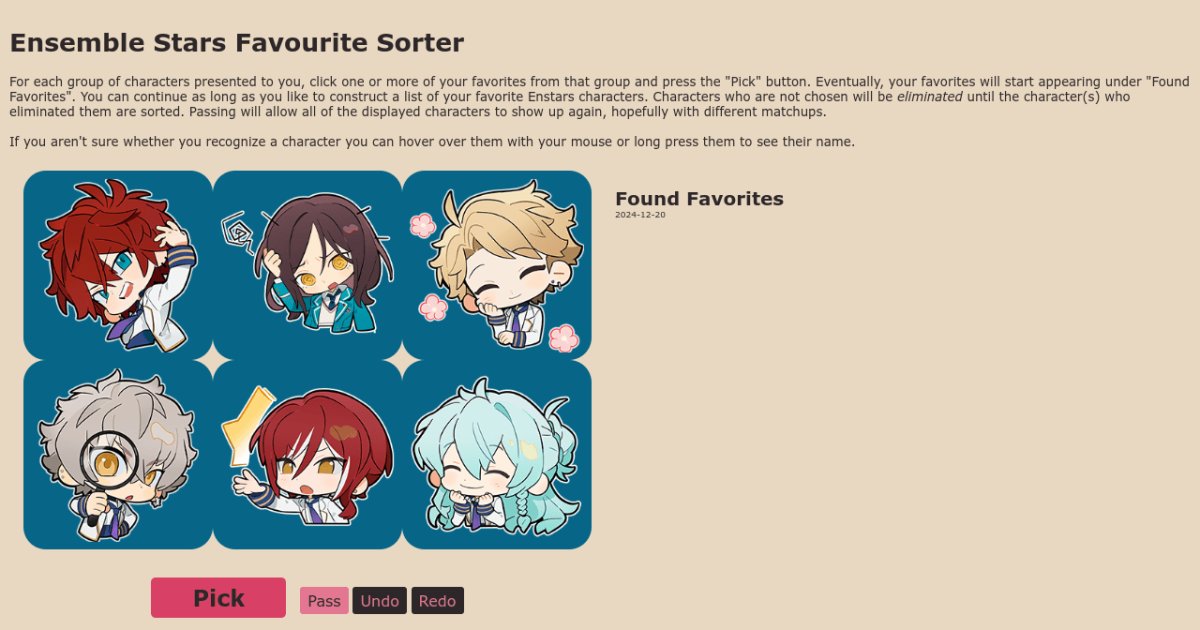 Enstars Sorter