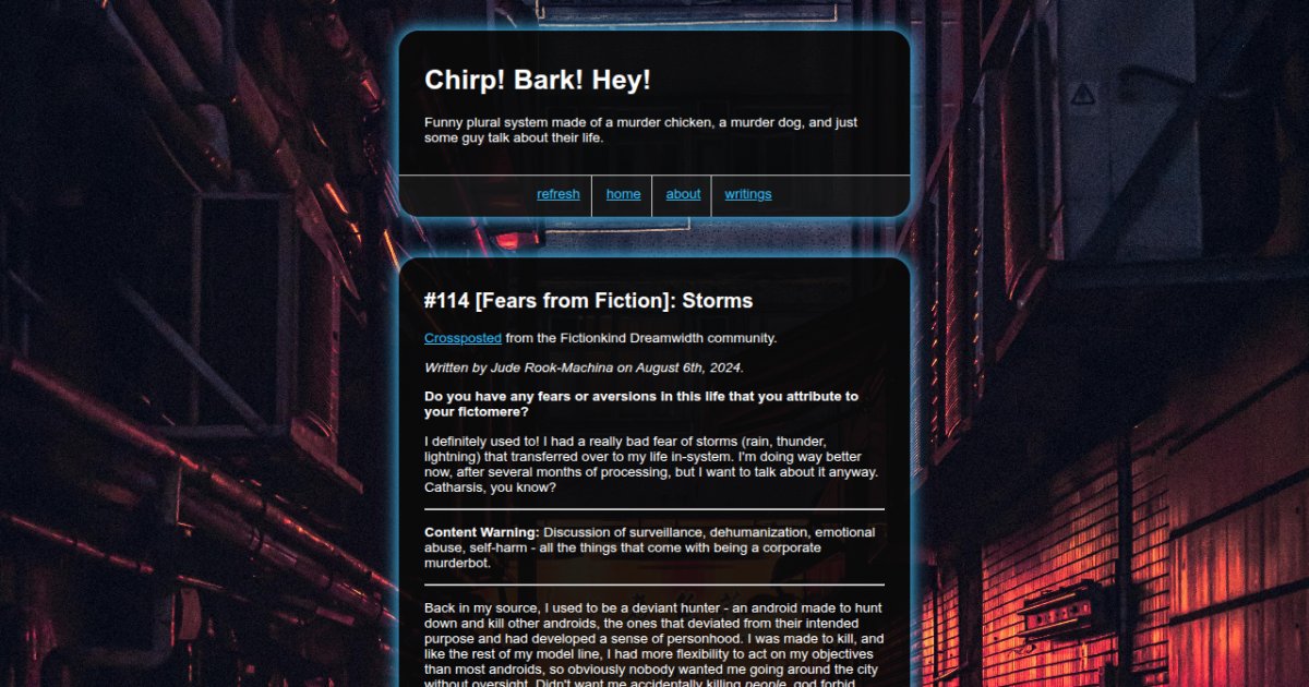 Chirp! Bark! Hey!