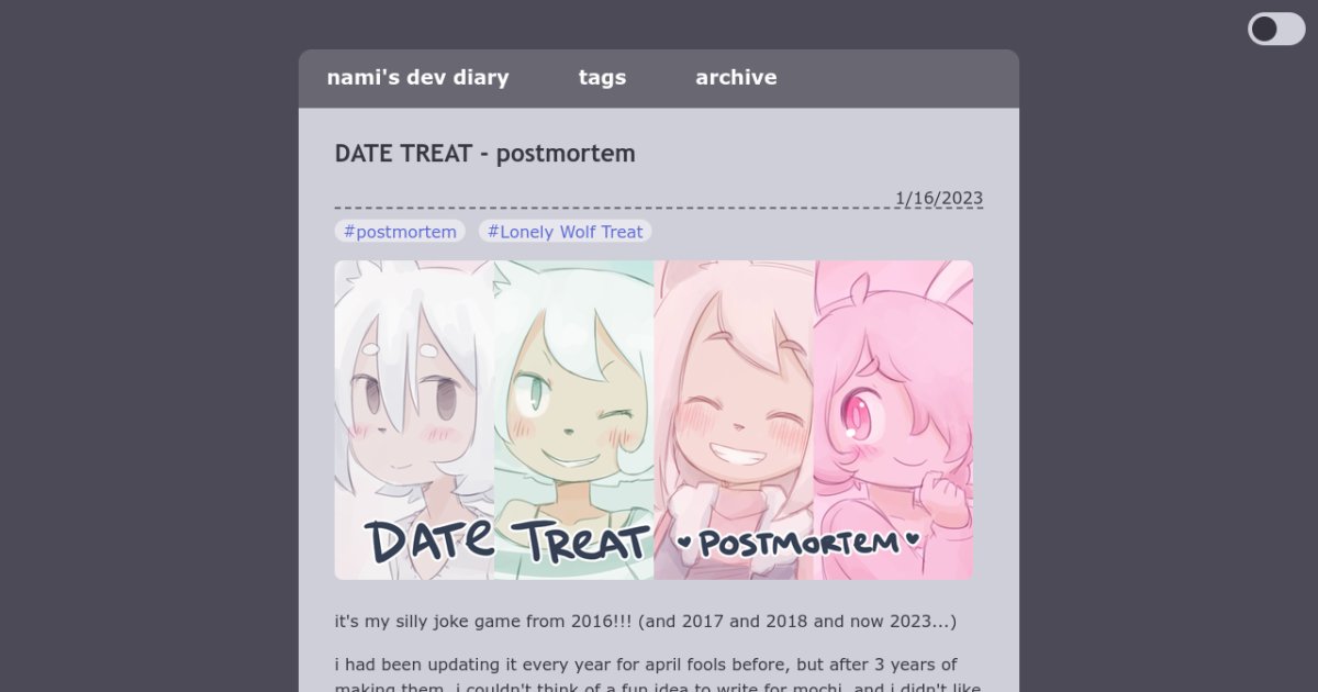 DATE TREAT - postmortem | nami's dev diary