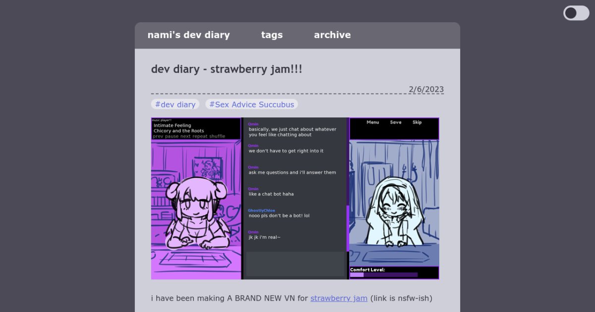 dev diary - strawberry jam!!! | nami's dev diary