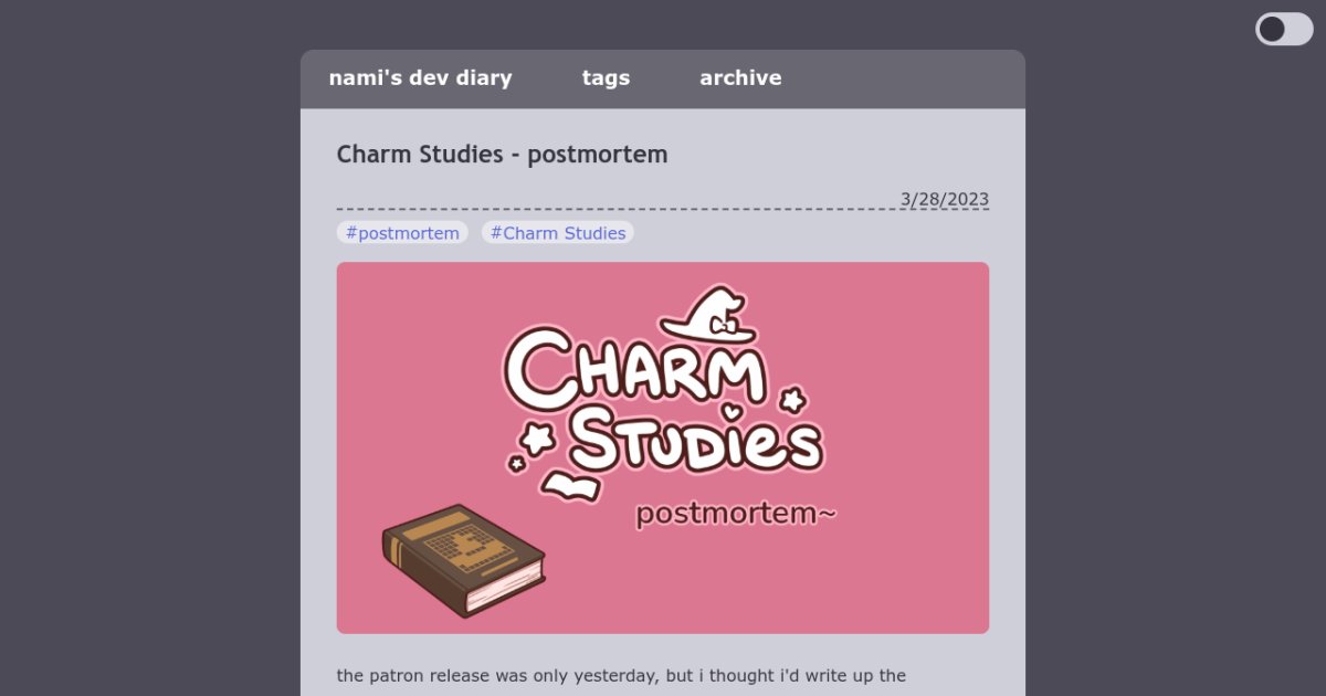 Charm Studies - postmortem | nami's dev diary