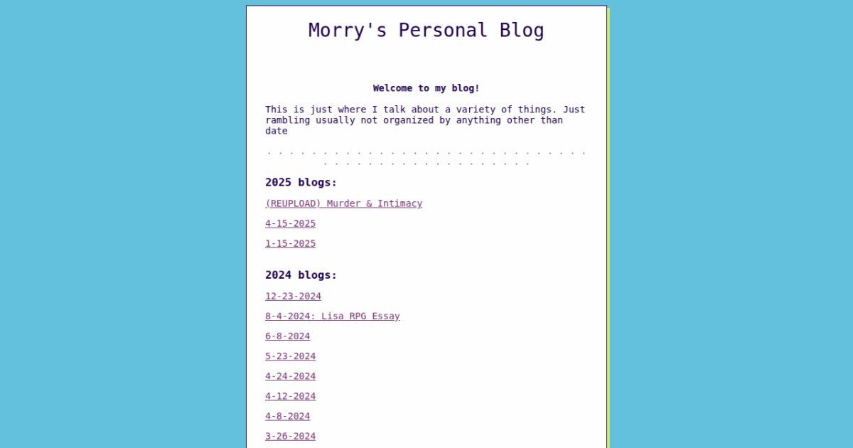 Morry's Illusion Blogs
