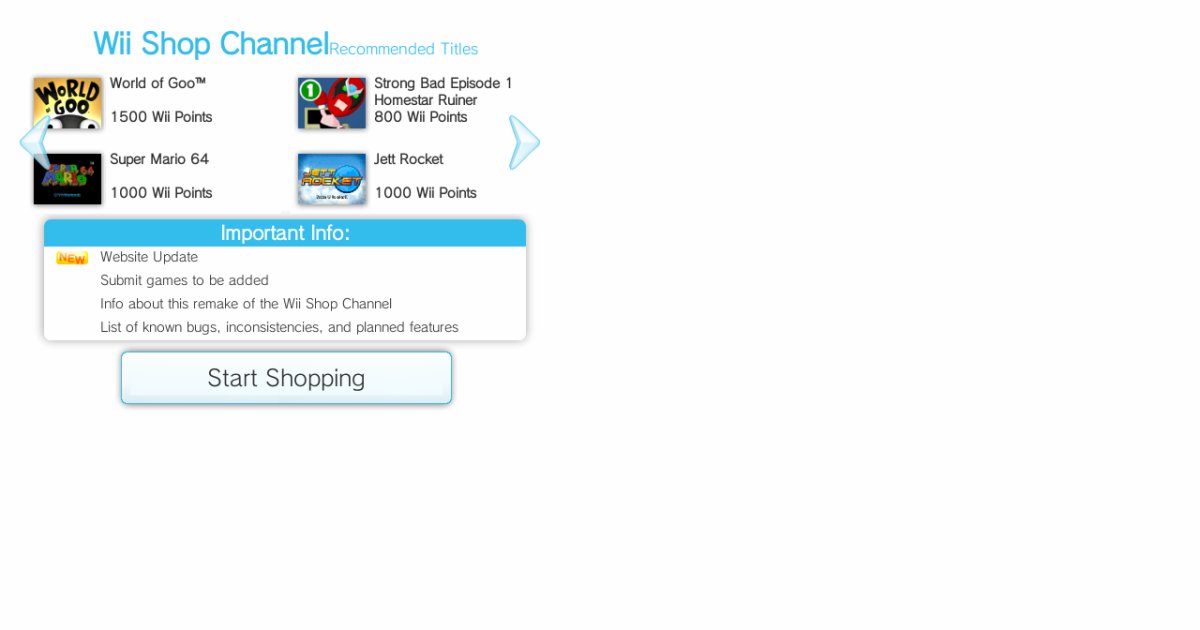 Welcome to the Wii Shop Channel