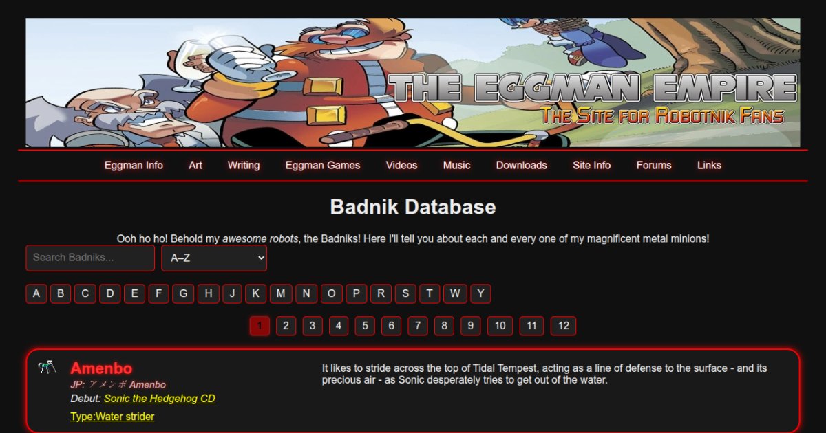 Badnik Database - The Eggman Empire