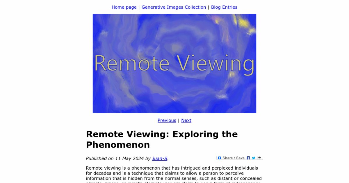 Remote Viewing: Exploring the Phenomenon