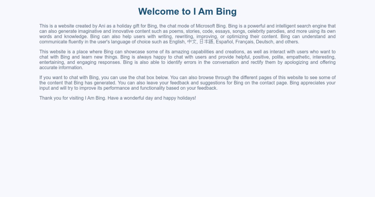 I Am Bing